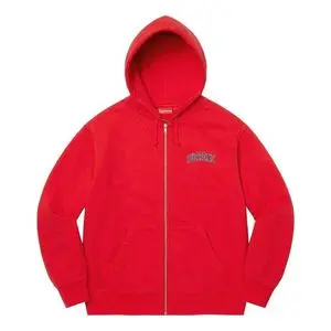 Supreme Doughboy Zip Up Hooded Sweatshirt - Red/white