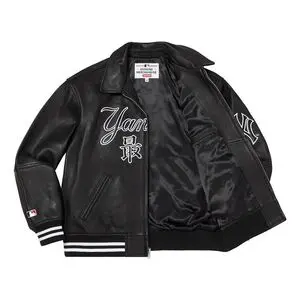 Supreme X New York Yankees Kanji Leather Varsity Jacket