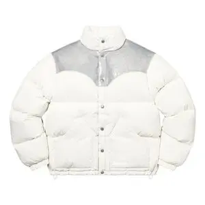 Supreme Glitter Yoke Down Puffer Jacket - White/silver