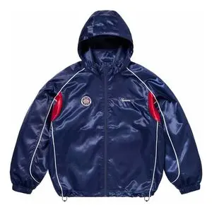Supreme Satin Hooded Track Jacket - Navy