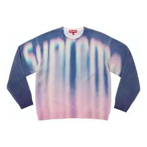 Supreme Blurred Logo Sweater 'blue White Pink