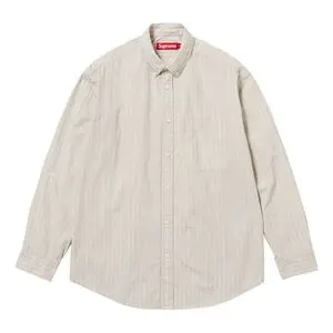 Supreme Fw23 Week5 Loose Fit Stripe Shirt - Beige