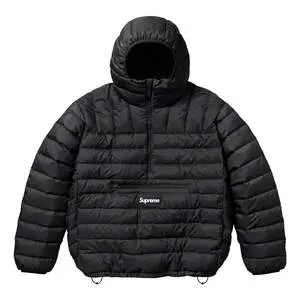 Supreme Micro Down Half Zip Hooded Pullover - Black/white