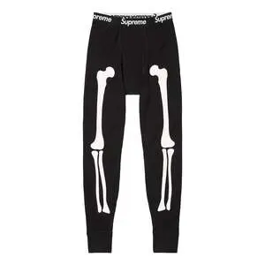 Supreme X Hanes Fw23 Week9 Bones Thermal Crew Pants - Black