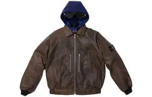 Supreme X Stone Island Fw23 Week10 Leather Bomber Jacket