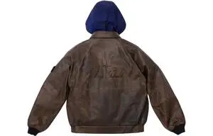 Supreme X Stone Island Fw23 Week10 Leather Bomber Jacket