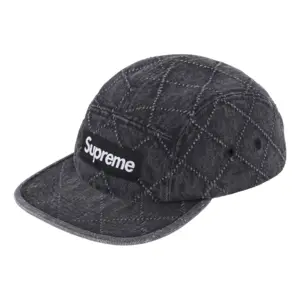 Supreme Punched Denim Camp Cap - Black