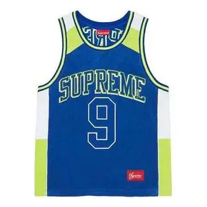 Supreme Terry Basketball Jersey 'blue Green - Blue/green