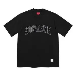 Supreme Sketch Embroidered S/s T-shirt 'black White - Black/white