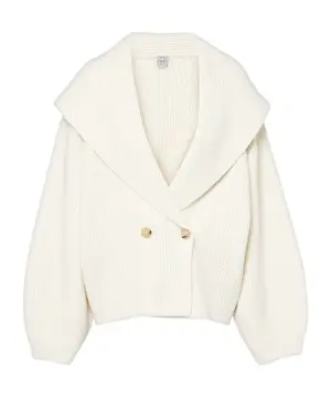 TOTEME Long Sleeve Cardigan - Milk