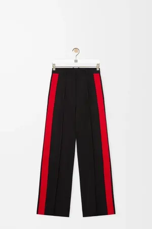 Loewe Tailored Wide-leg Trousers With Contrast Stripe Detail