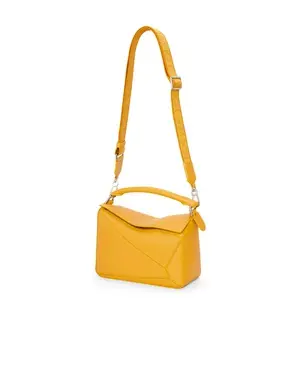 Loewe Small Puzzle Bag In Satin Calfskin - Yellow