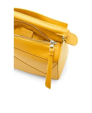 Loewe Small Puzzle Bag In Satin Calfskin - Yellow