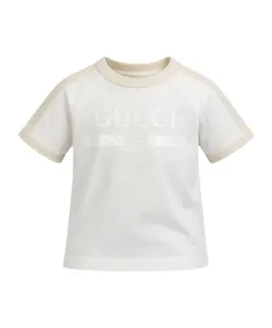 Gucci Logo Embossed Raglan Sleeve T-shirt - White
