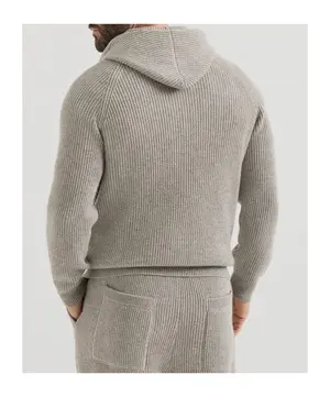 Brunello Cucinelli Logo Embroidered Zipped Cardigan - Stone Gray