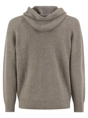 Brunello Cucinelli Logo Embroidered Zipped Cardigan - Stone Gray