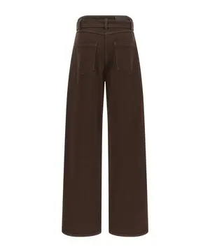 Brunello Cucinelli Belted Twill Trousers - Brown