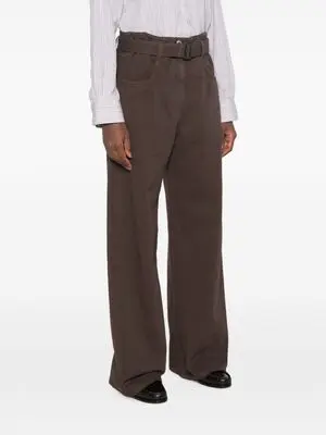 Brunello Cucinelli Belted Twill Trousers - Brown