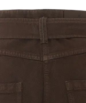 Brunello Cucinelli Belted Twill Trousers - Brown