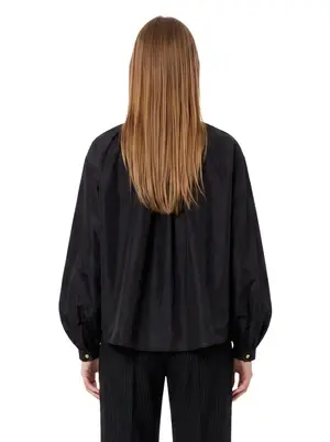 FORTE_FORTE Embroidered Floral Shirt - Black