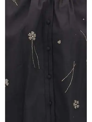 FORTE_FORTE Embroidered Floral Shirt - Black