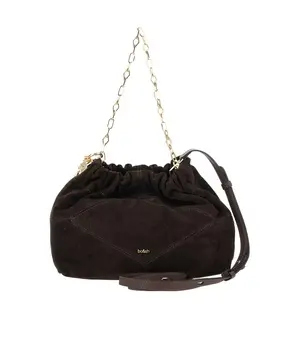 Ba&sh Chain Strap Suede Shoulder Bag - Brown