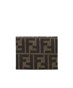 Fendi Ff Jacquard Card Case - Brown
