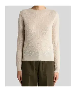Etro Wool Jacquard Sweater With Placed Motif