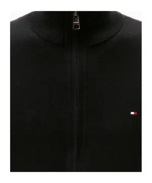 Tommy Hilfiger Embroidered Logo Zip-up Jumper - Black