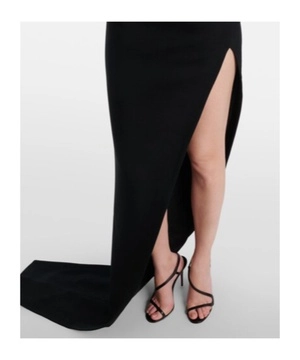 David Koma Cutout Asymmetric Wool-blend Gown