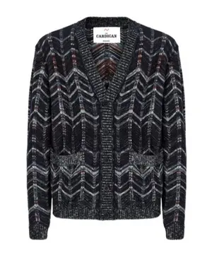 Missoni Chevron Ribbed-trim Cardigan - Blue