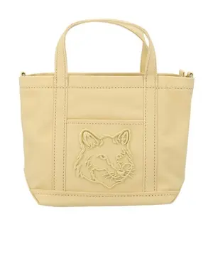 Maison Kitsuné Fox Head Embroidered Mini Tote Bag - Yellow