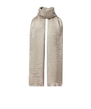 Fendi Dove Tiger Animalier Jacquard Silk And Cashmere Stole - Grey