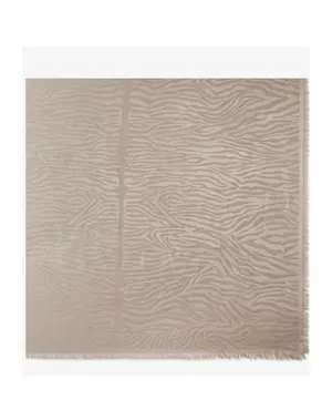 Fendi Tiger Animalier Jacquard Fringed Scarf - Grey