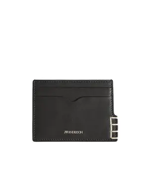 J.W.ANDERSON Whipstitch-detail Logo-print Cardholder - Black