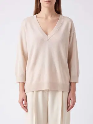 Extreme Cashmere Long-sleeved Crewneck Jumper With V-neck