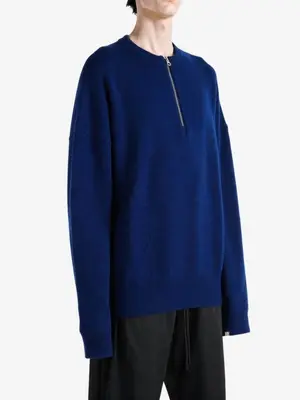 Extreme Cashmere Long-sleeved Half-zip Jumper - Blue