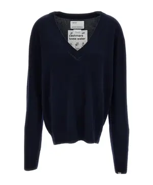 Extreme Cashmere Long-sleeved V-neck Jumper - Blue
