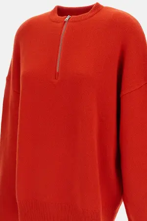 Extreme Cashmere Oversized Zip Knitted Sweater - Red