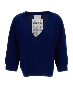 Extreme Cashmere Long-sleeved V-neck Jumper - Blue