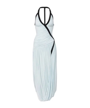 Christopher Esber Suspended Ruched Jersey Maxi Dress - White