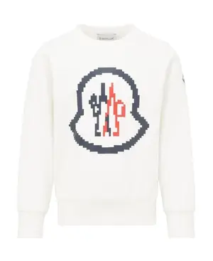 Moncler Pixelated Logo Sweatshirt - White