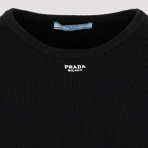Prada Cotton Ribbed Knit Sweater