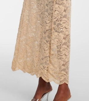 Rabanne Sequined Off-shoulder Lace Maxi Dress
