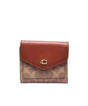 COACH Wyn Logo Plaque Small Wallet - Red