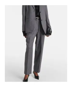 TOTEME Low-rise Wool-blend Flannel Straight Pants