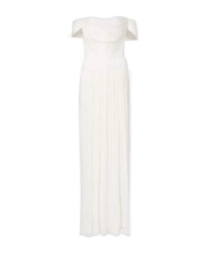 MARIA LUCIA HOHAN Sharon Off-shoulder Silk Gown - White