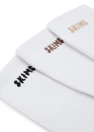SKIMS Logo-intarsia Cotton-blend Socks