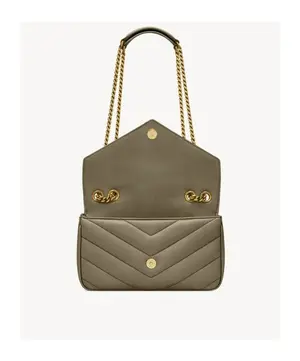 Saint Laurent Loulou Small Matelassé Lambskin Shoulder Bag - Dark Moss