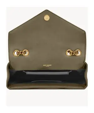 Saint Laurent Loulou Small Matelassé Lambskin Shoulder Bag - Dark Moss